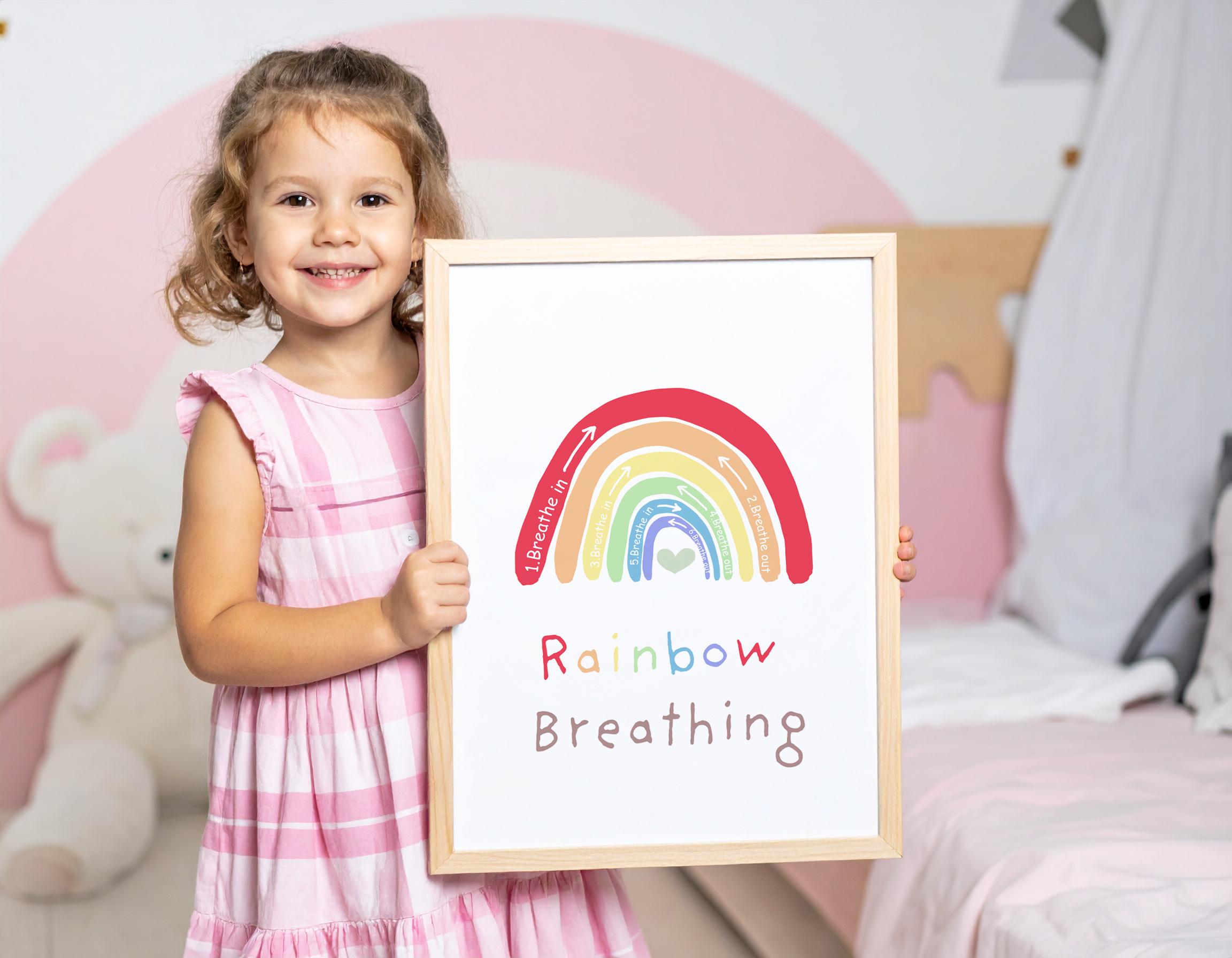 Rainbow Breathing Poster for Kids Mindfulness Emotional Regulation ...