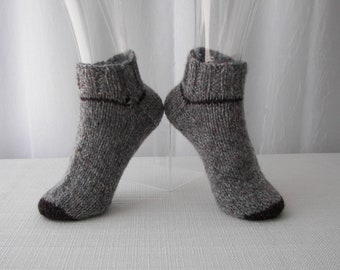 Hand Knit 100% Rustic Undyed ECO Wool GOAT Down Socks in Gray | Etsy