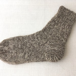 Hand Knit 100% Rustic Undyed ECO Wool GOAT Down Socks in Gray Grey ...
