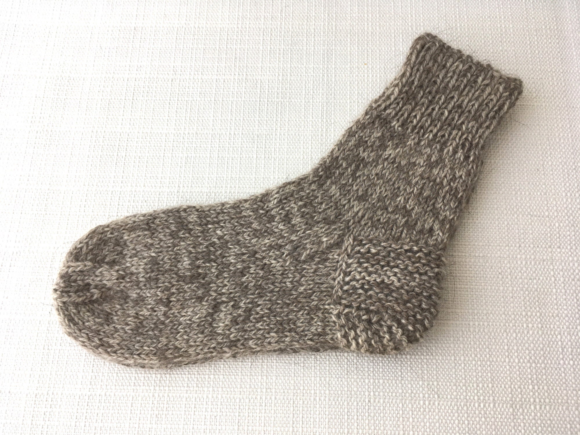 Hand Knit 100% Rustic Undyed ECO Wool GOAT Down Socks in Gray - Etsy