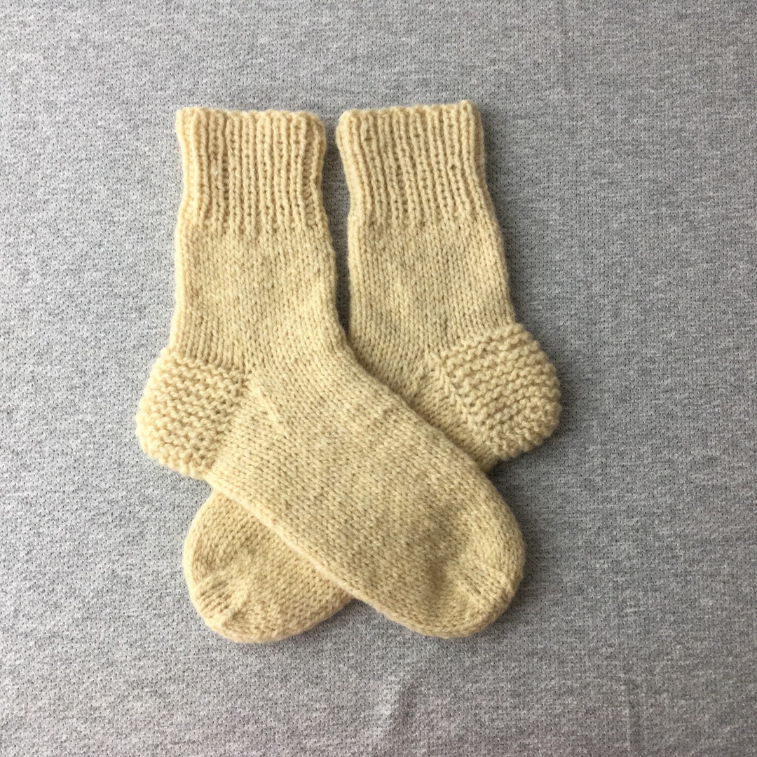 Hand Knit Virgin Wool Socks: Thick Rustic Seamless Design - Etsy