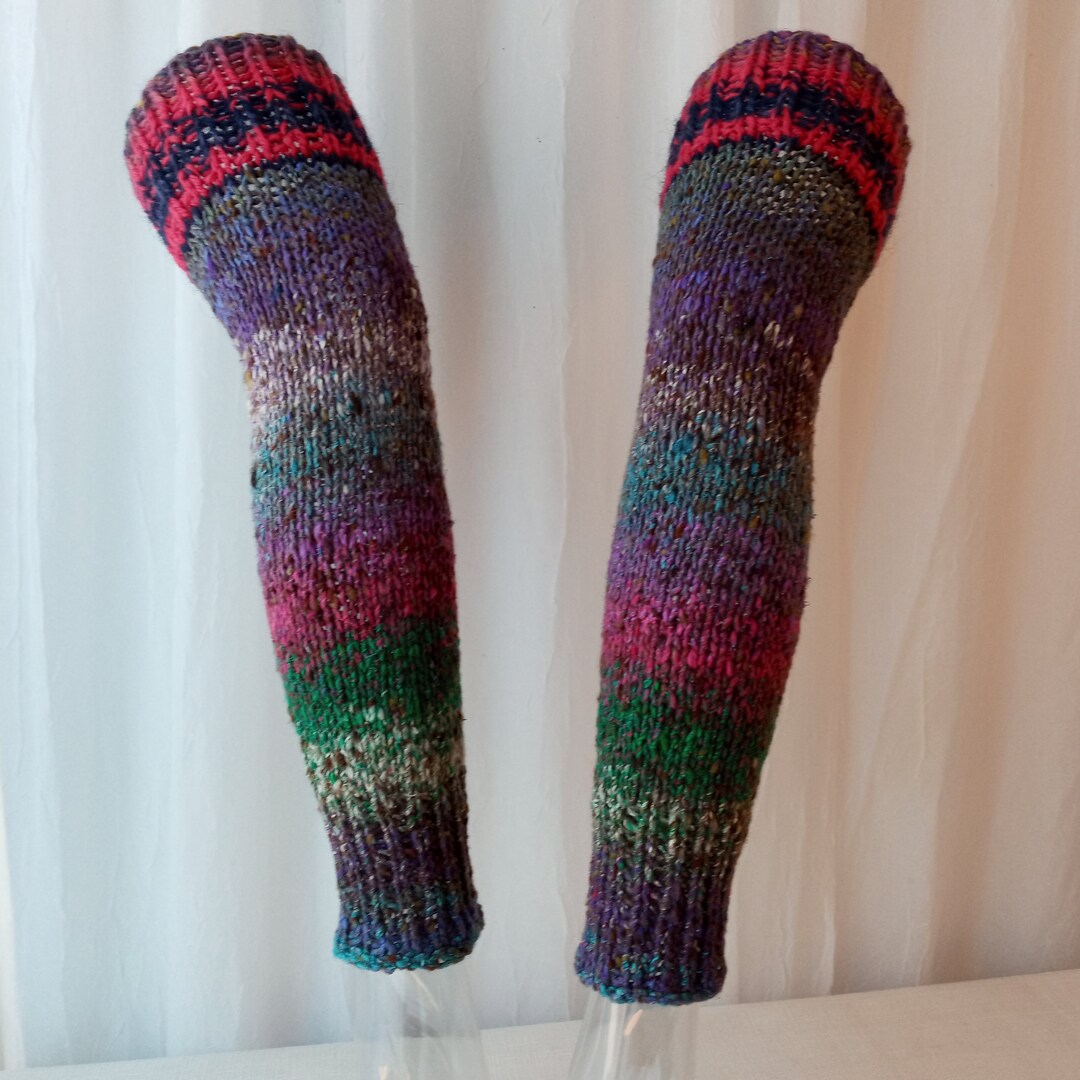 One-of-a-kind Hand Knit Leg Warmers in NORO Yarn Merino Wool Silk ...