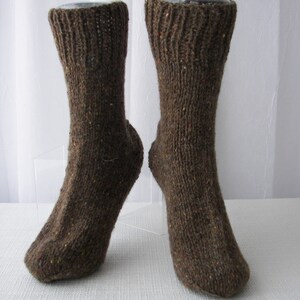 Hand Knit Thick 100% Virgin Unscoured Irish Wool Rustic SOCKS in Khaki ...