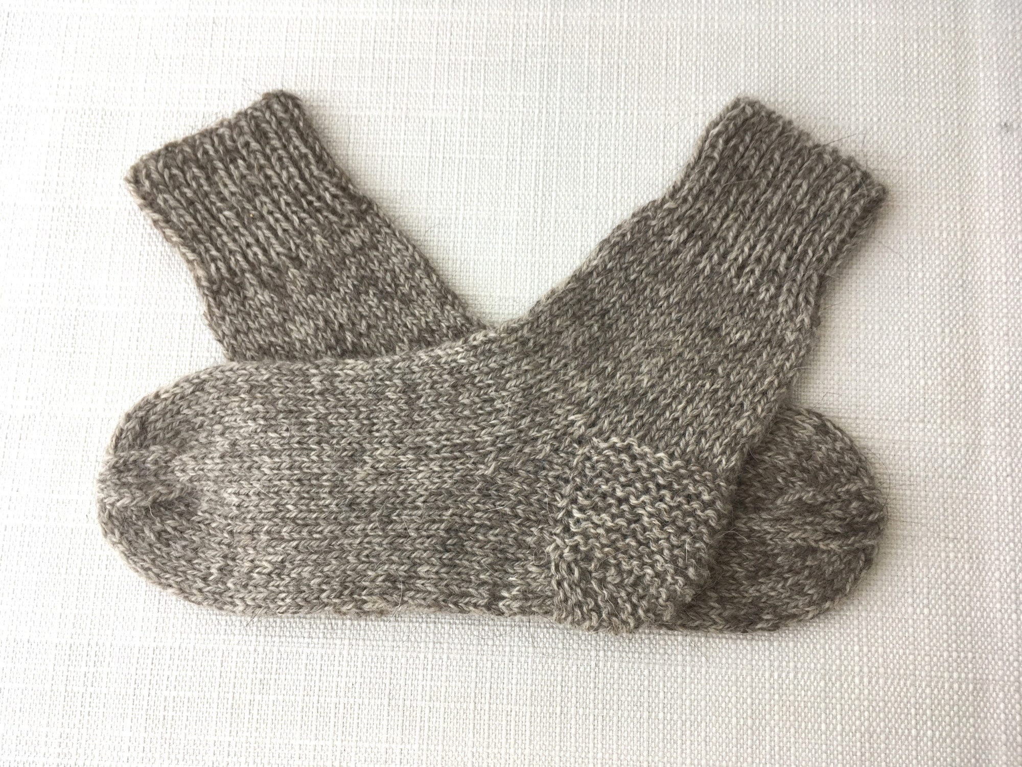 Hand Knit 100% Rustic Undyed ECO Wool GOAT Down Socks in Gray - Etsy