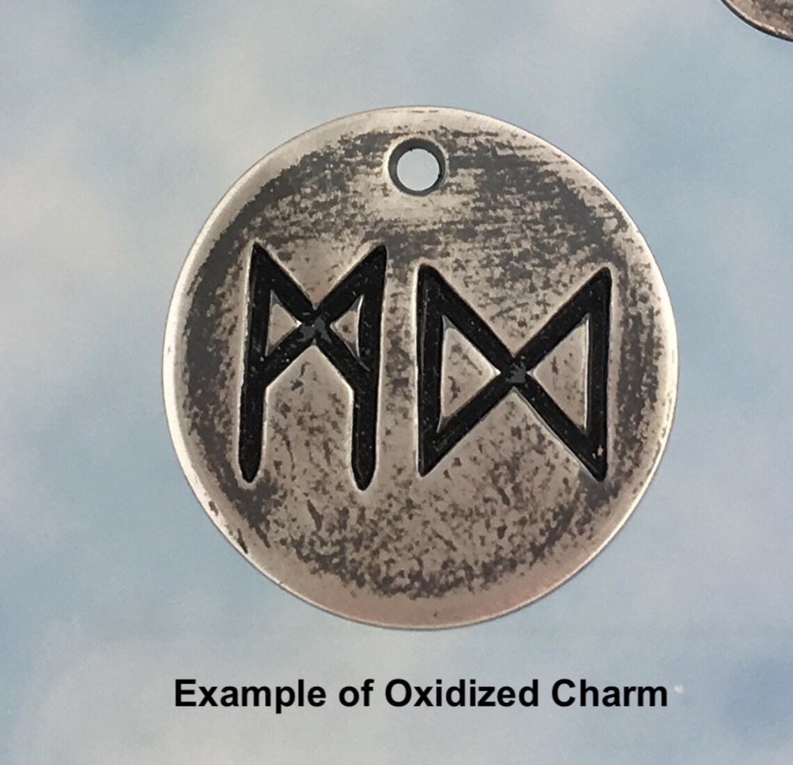 Double Runes Necklace Fine Silver Rune Stone Charms on Sterling Silver ...