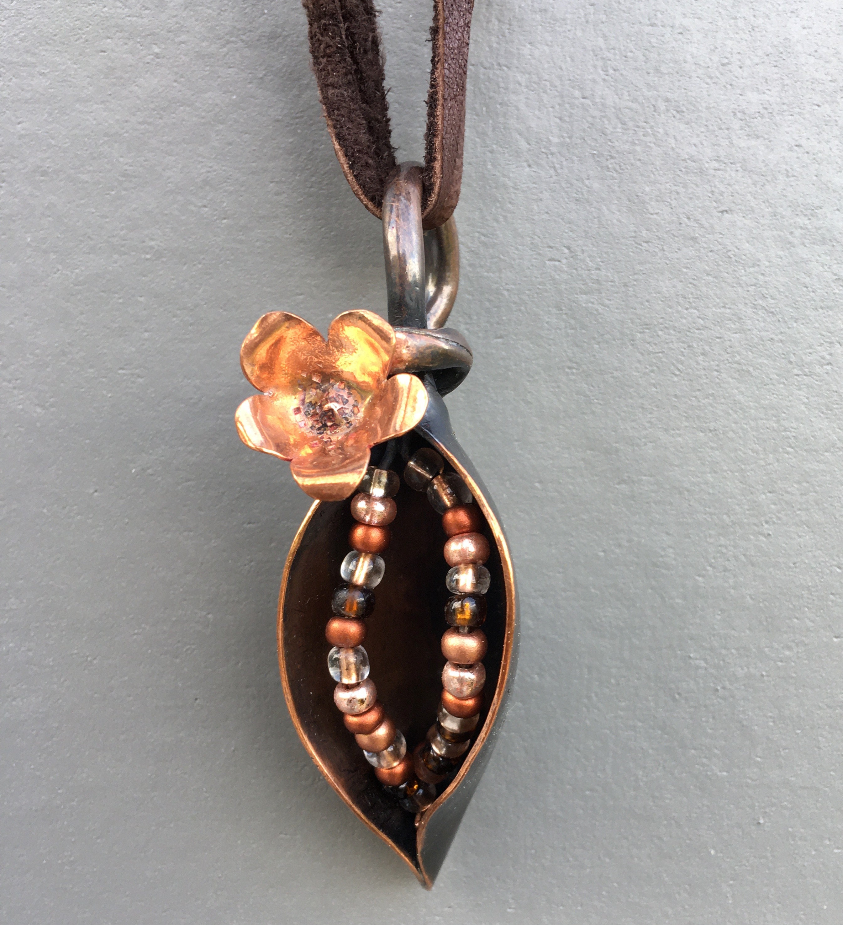Australian Flame Tree Seed Pod Necklace- Hand Fabricated Copper ...