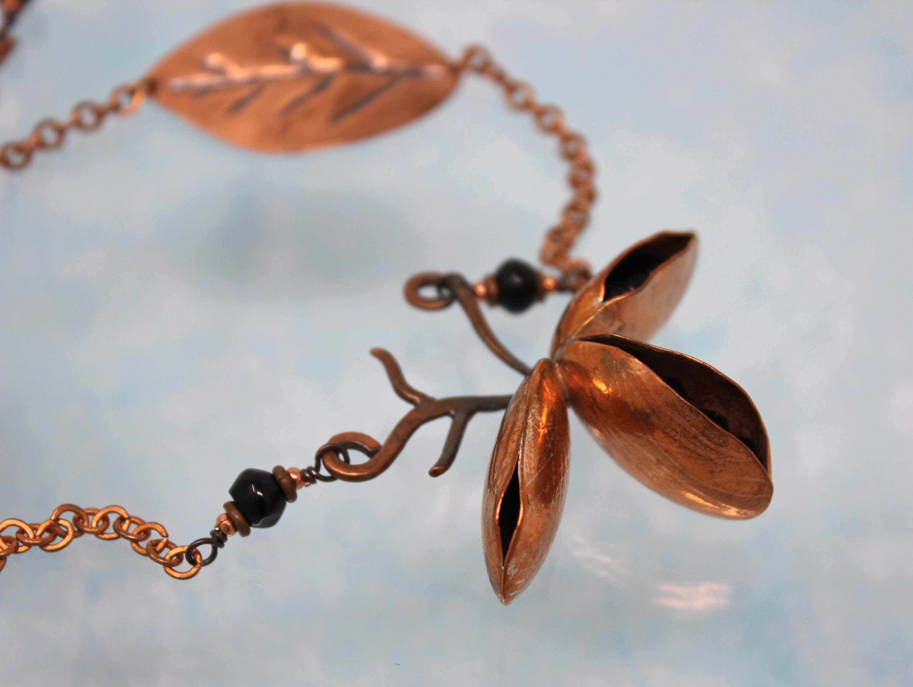 Australian Peanut Tree Seed Pod Necklace Hand Fabricated Copper Metal ...