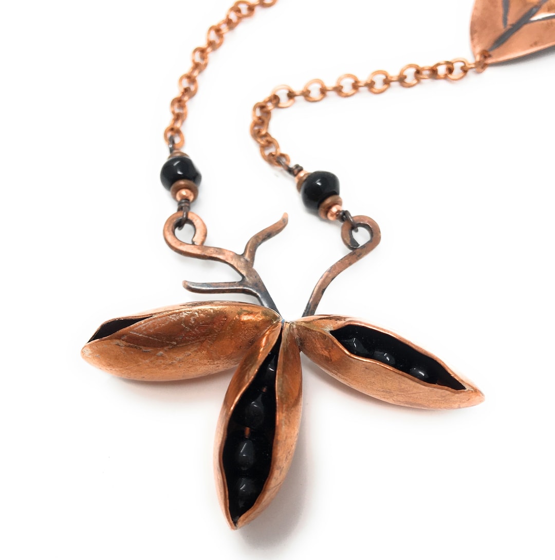 Australian Peanut Tree Seed Pod Necklace- Hand Fabricated Copper Metal ...
