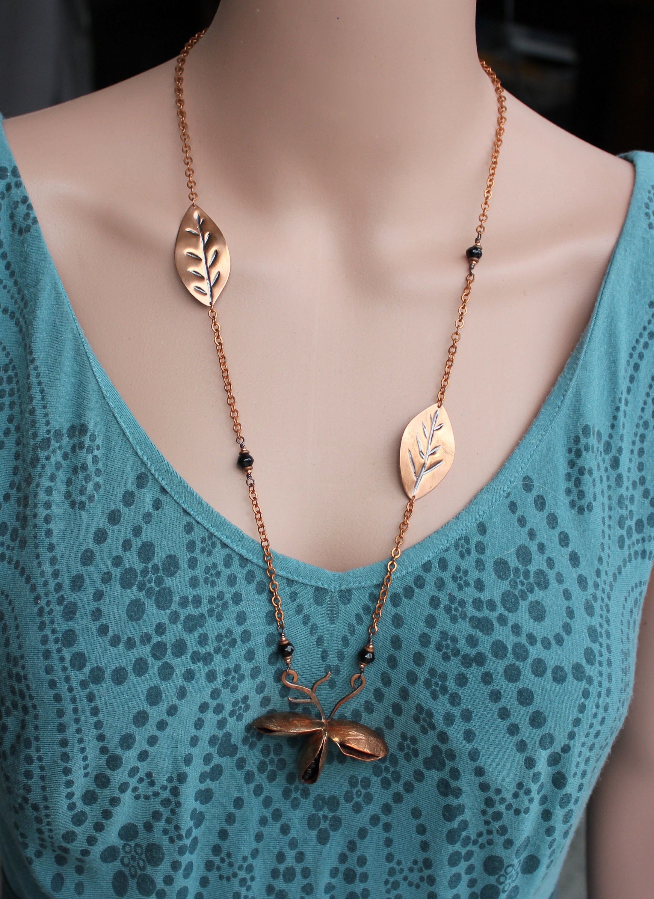 Australian Peanut Tree Seed Pod Necklace Hand Fabricated Copper Metal ...
