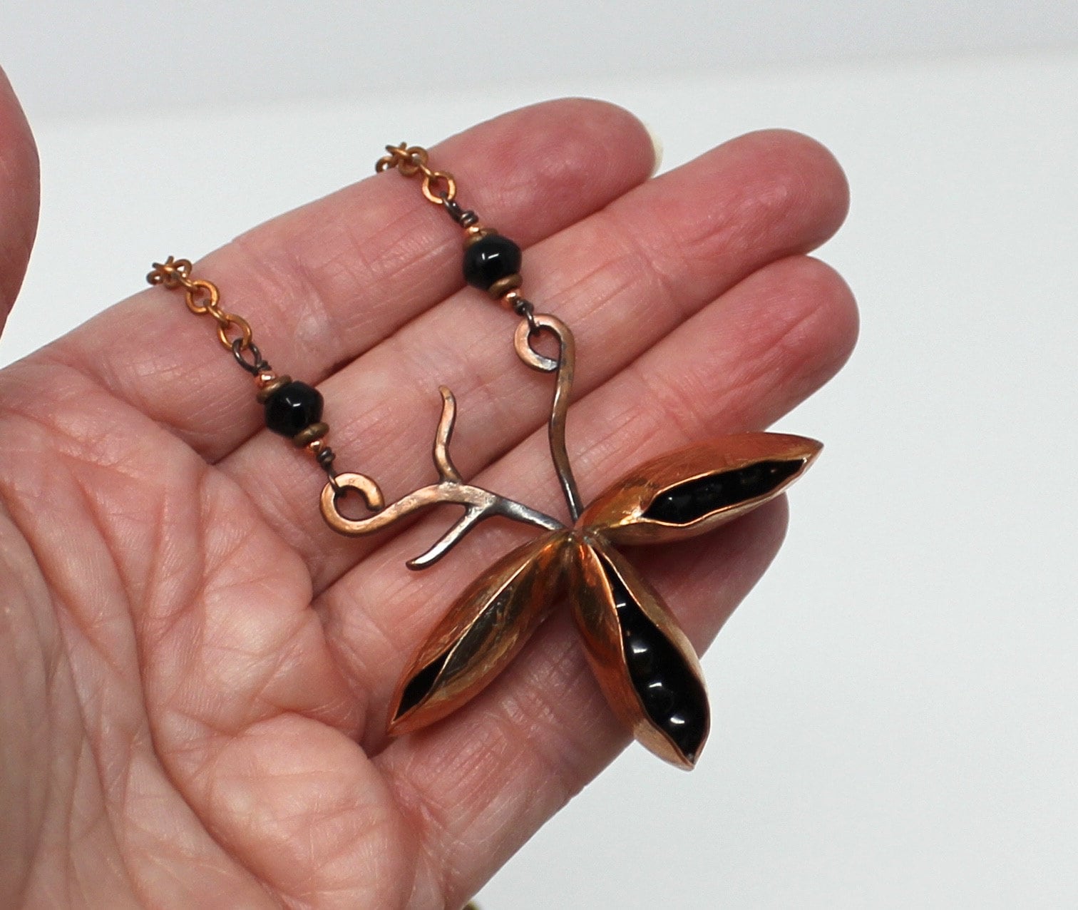 Australian Peanut Tree Seed Pod Necklace Hand Fabricated Copper Metal ...