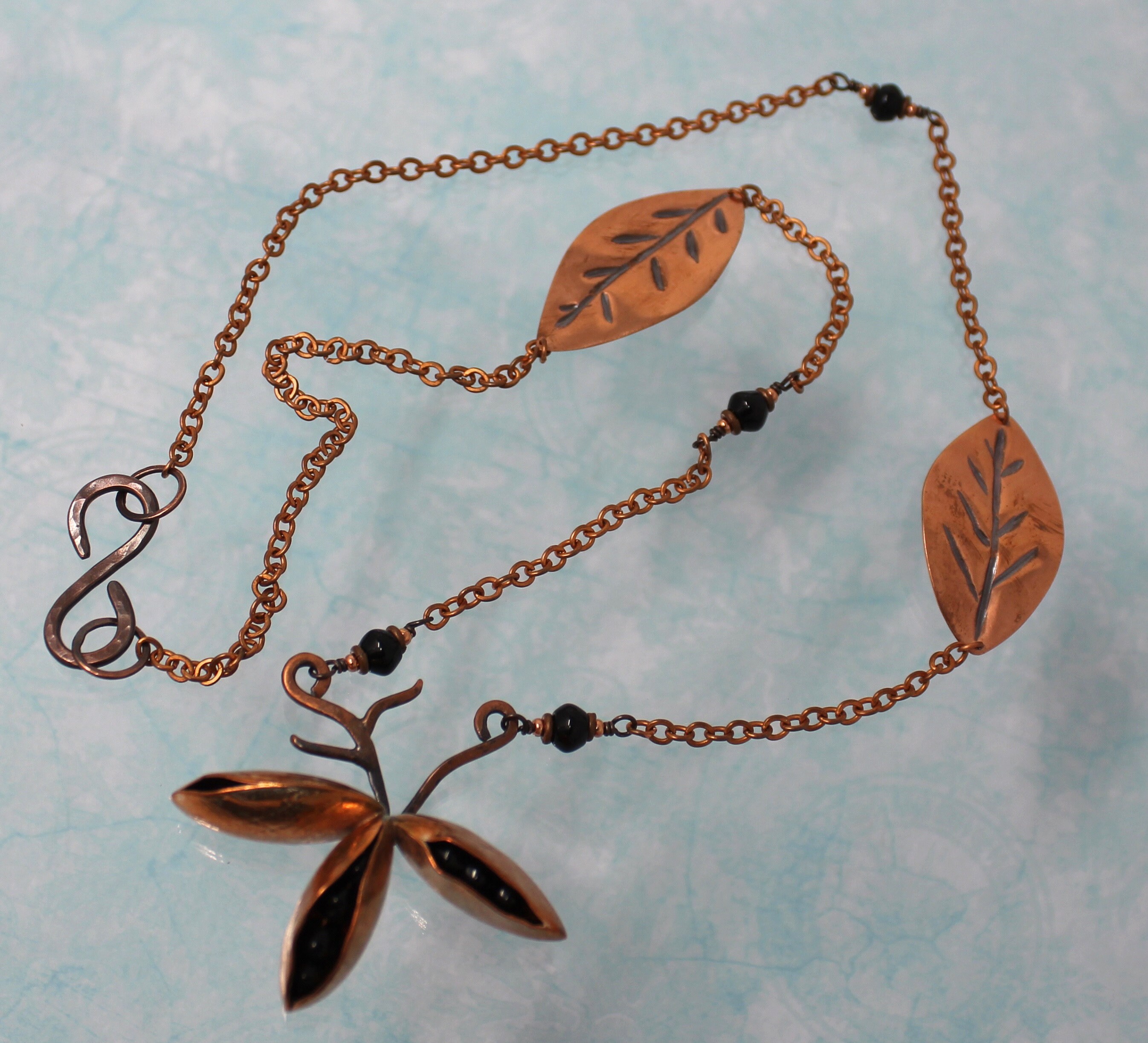 Australian Peanut Tree Seed Pod Necklace Hand Fabricated Copper Metal ...