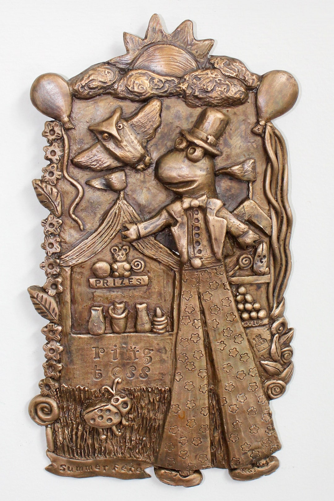 Owl and Sir Reginald Toad at the Summer Fete - Adorable Handcrafted ...