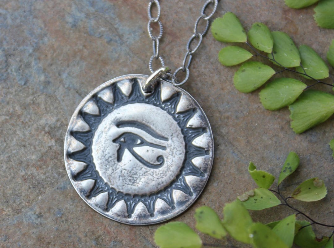 Eye of Horus Necklace- Egyptian Sun and Moon Protective Amulet ...