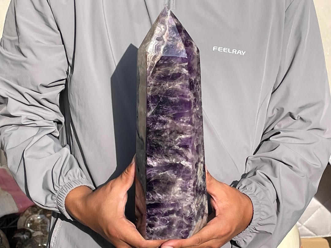 Natural Amethyst Quartz Obelisk: Crystal Healing Wand, Home Decor - Etsy