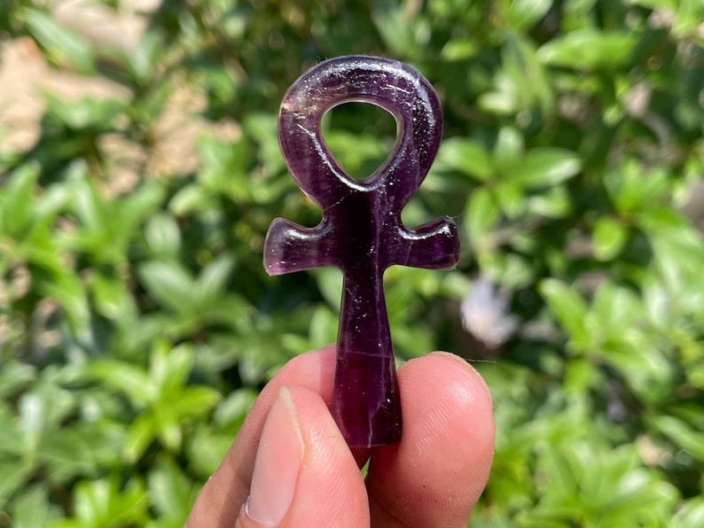 Natural Quartz Crystal Ankh: Healing Stone, Home Decor (2''x1'') - Etsy