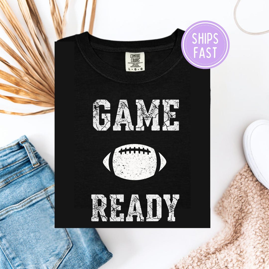 Game Ready Football Shirt, Vintage Distressed Sports Tee, Game Day ...