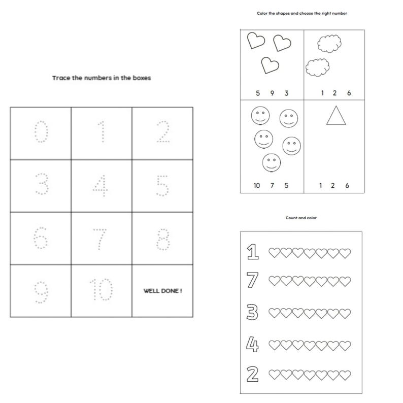 Coloring Book for Kids, Printable, Numbers 0–10, Preschoolers, Activity ...