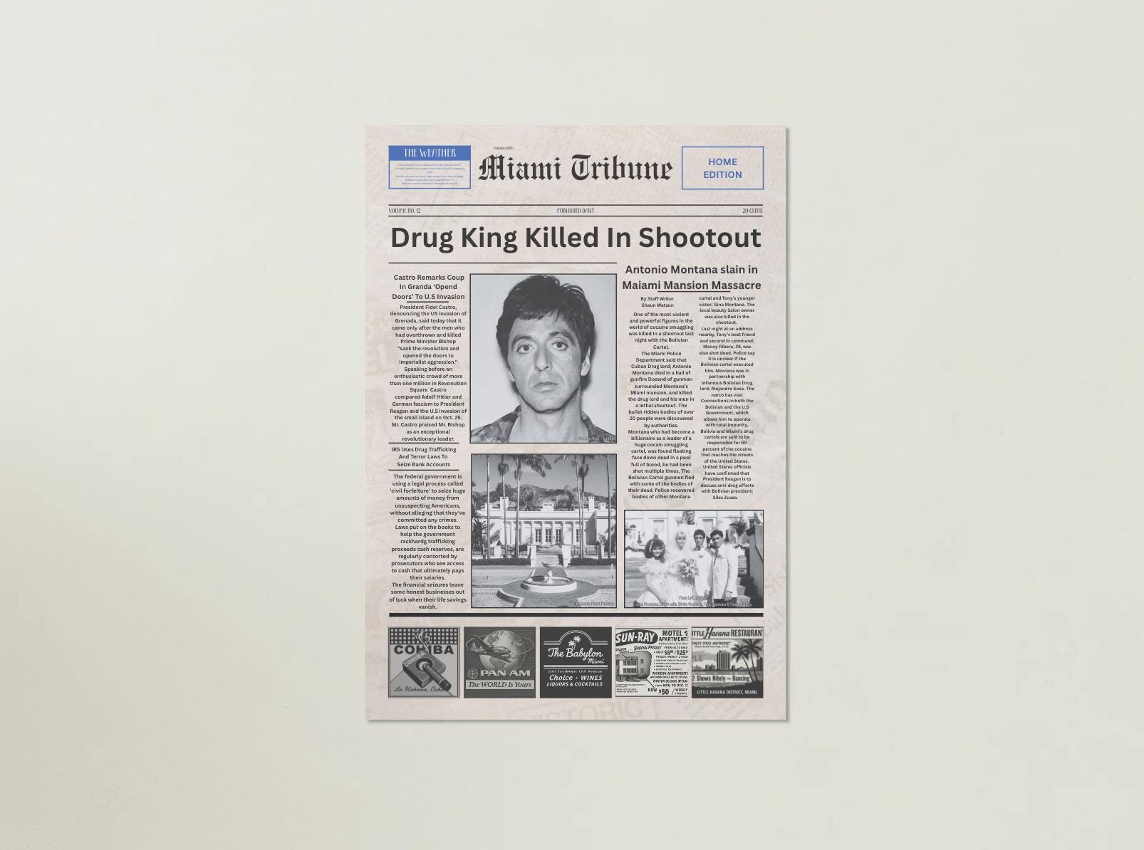 Scarface Poster Newspaper - Etsy