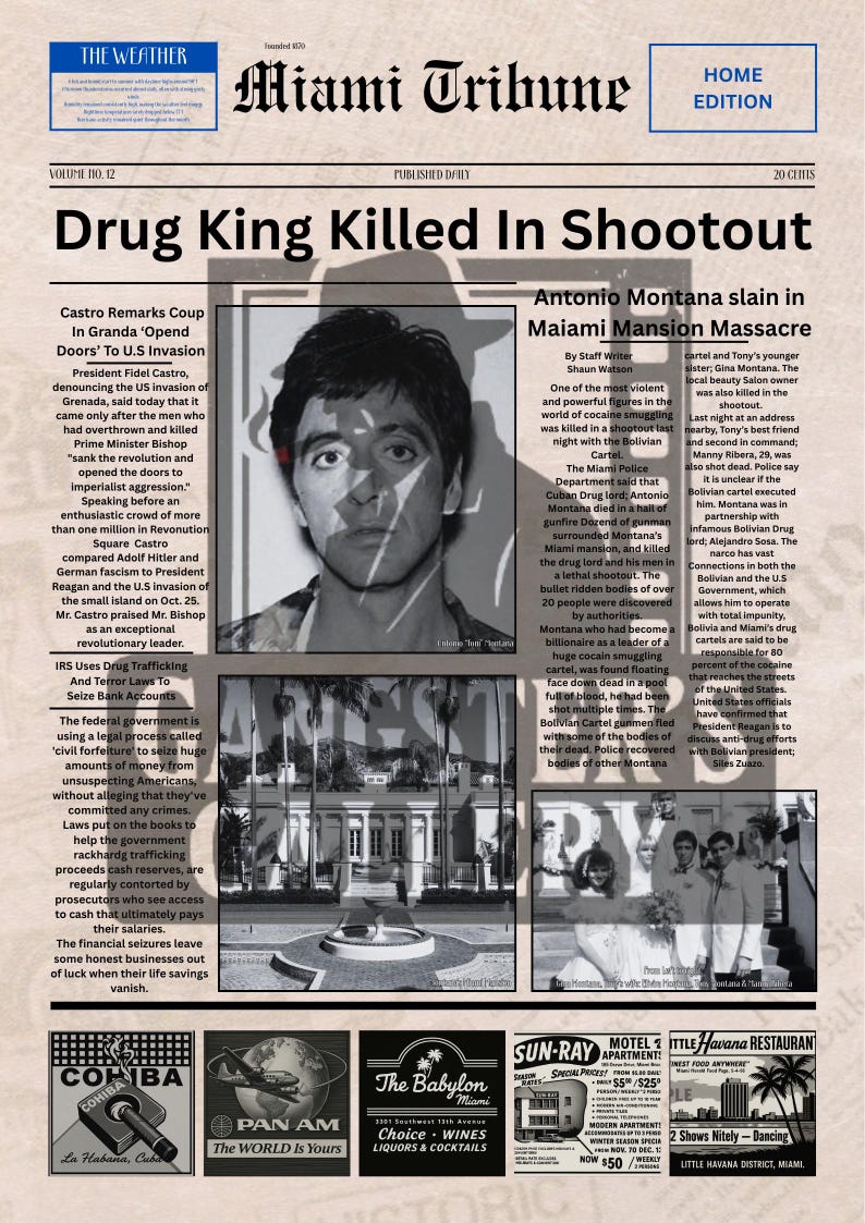 Scarface Poster Newspaper - Etsy