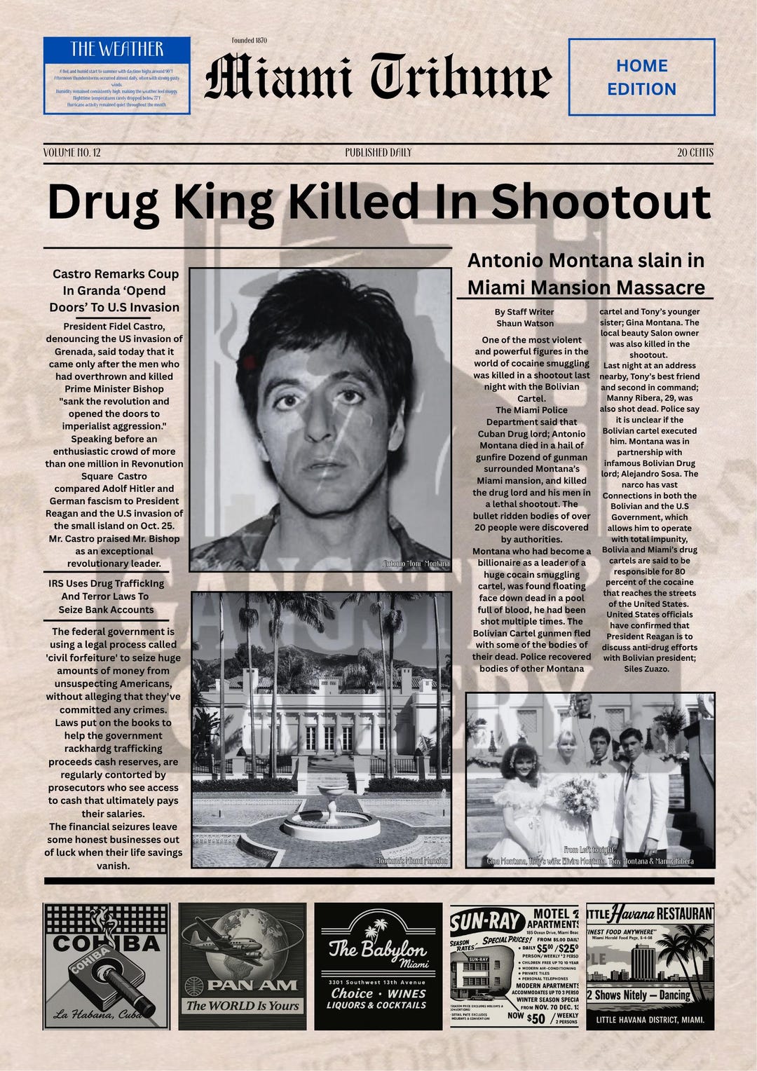 Scarface Poster Newspaper - Etsy