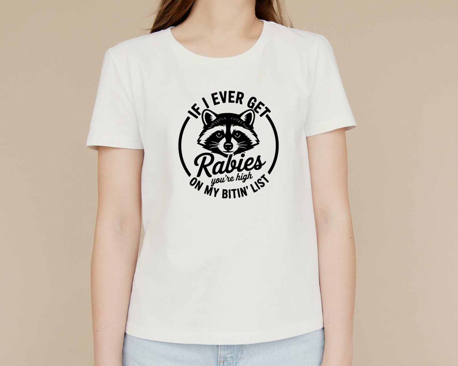 Funny Raccoon Vintage Design: Rabies Biting List PNG SVG, Retro ...
