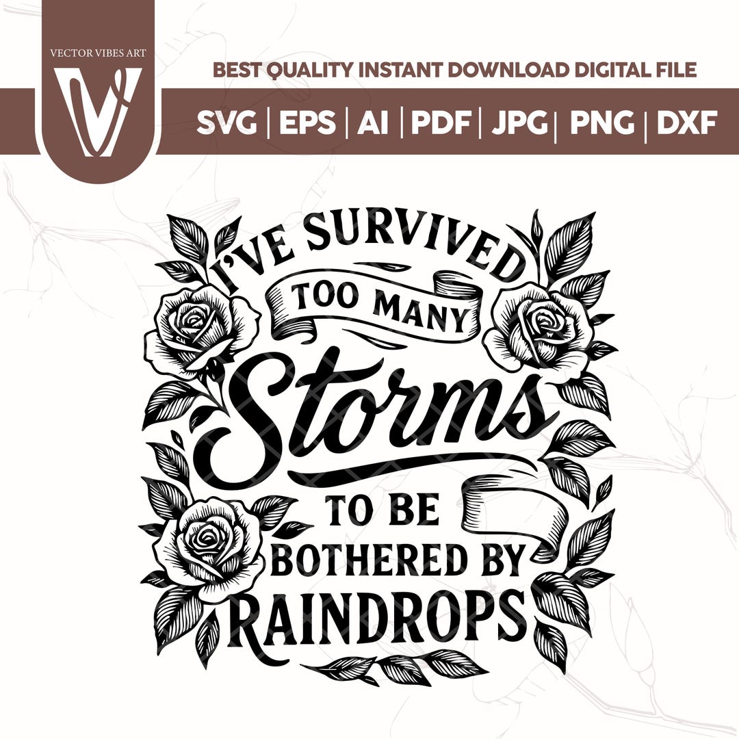 I've Survived Too Many Storms SVG, Inspirational Quote (digital ...