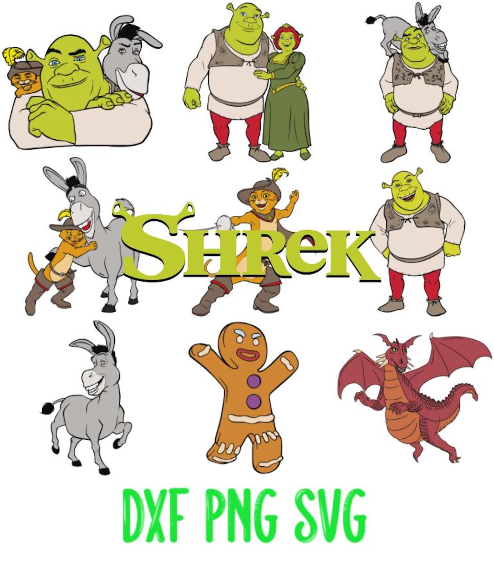 Shrek Svg- Shrek Png- Shrek Dxf- Shrek- Digital Files- Digital Bundle ...