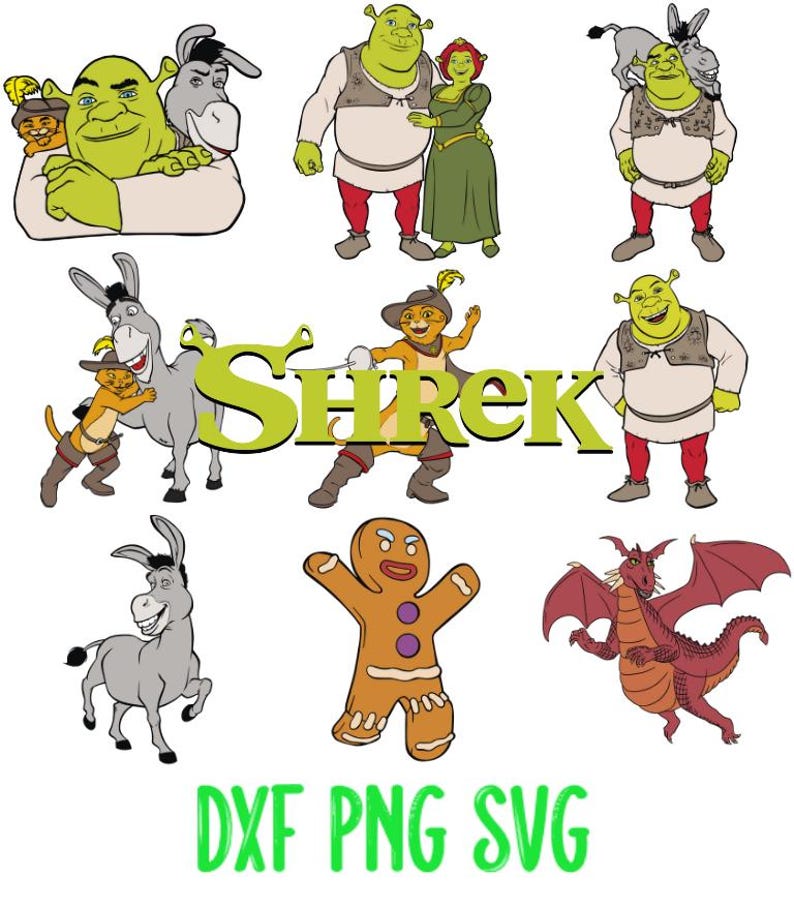 Shrek Svg- Shrek Png- Shrek Dxf- Shrek- Digital Files- Digital Bundle ...