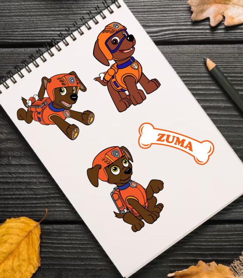 Paw Patrol Zuma Digital Files- Paw Patrol Zuma Digital Prints- Cartoon ...