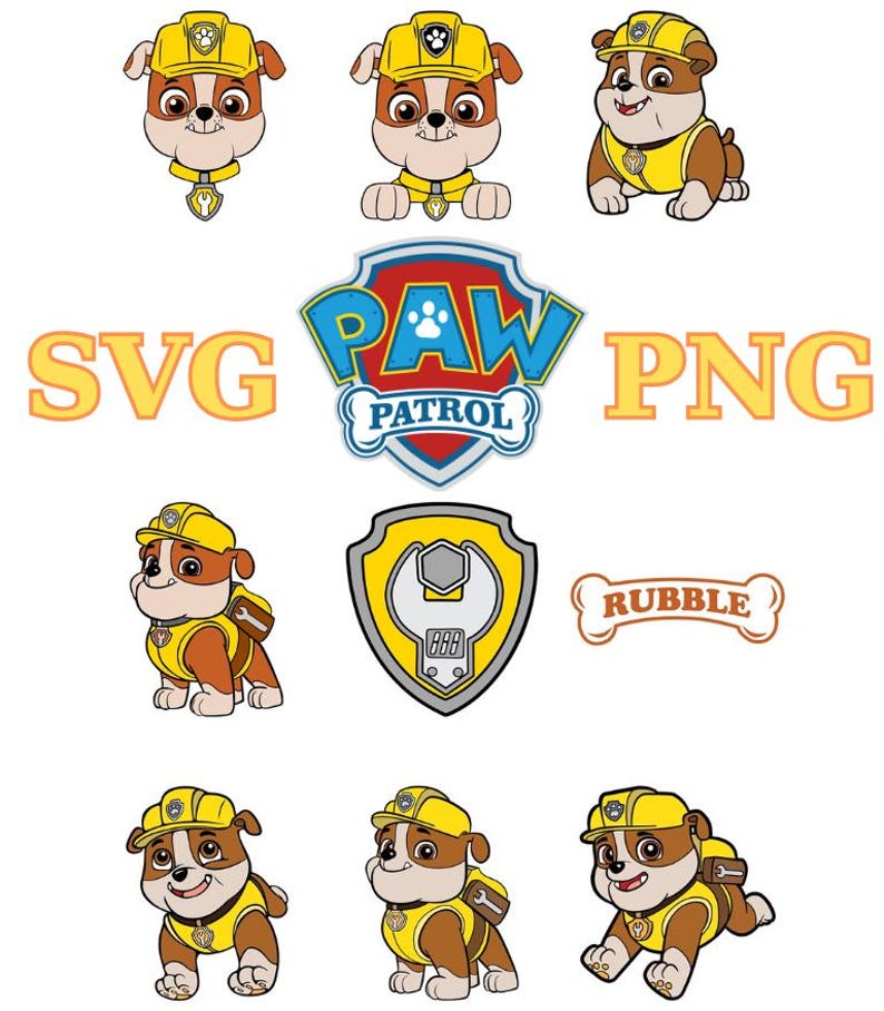 Paw Patrol Rubble Digital Files- Paw Patrol Rubble Digital Prints ...