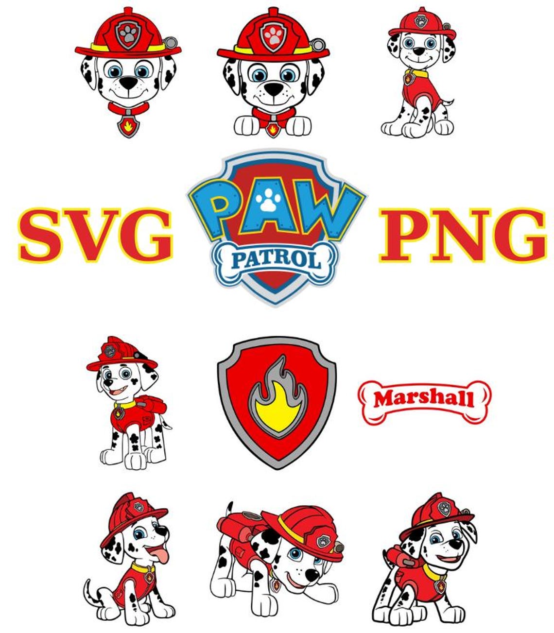 Paw Patrol Marshall Digital Files- Paw Patrol Marshall Digital Prints ...
