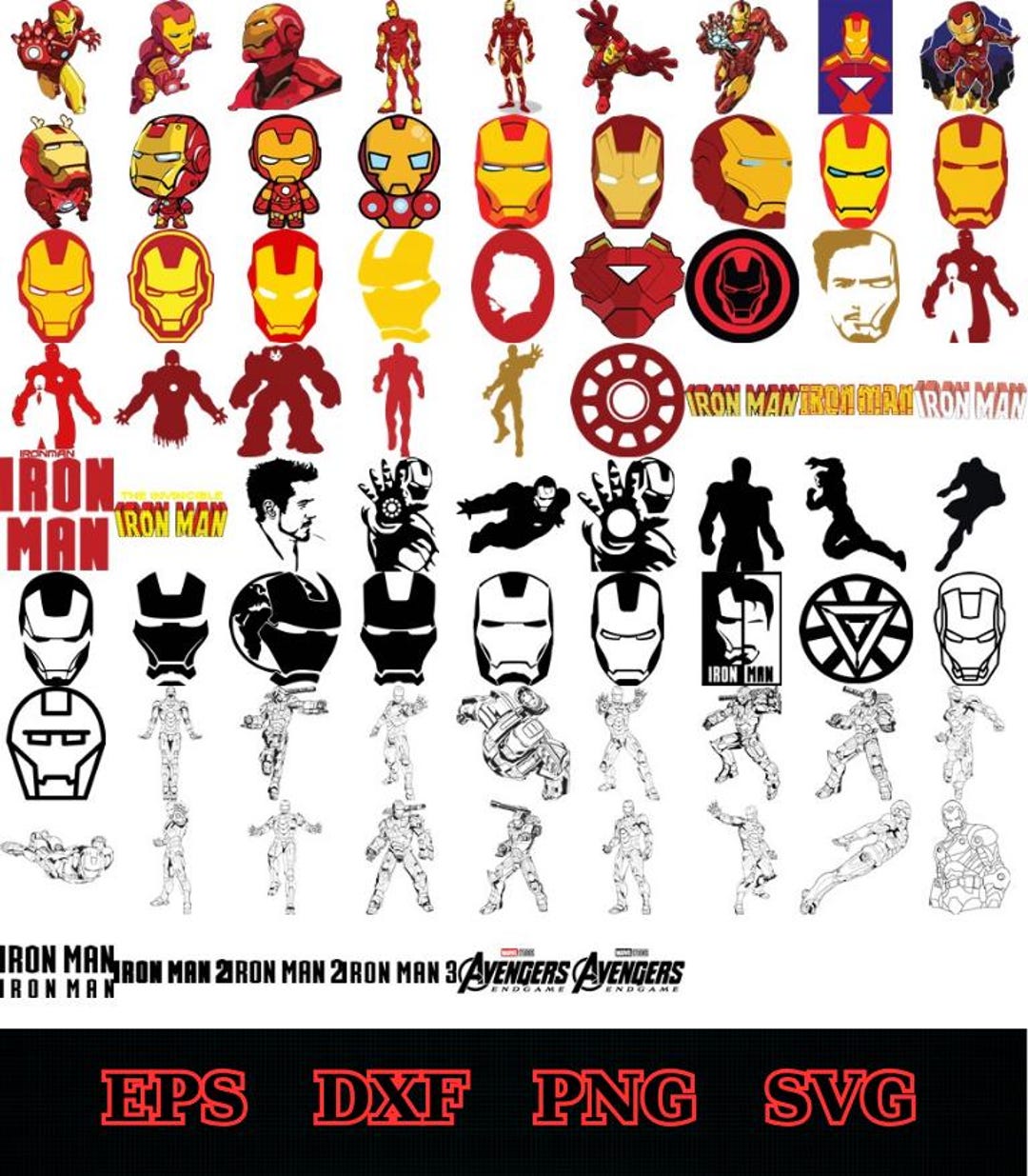 Iron Man Svg- Iron Man Png- Iron Man Eps- Iron Man Dxf- Iron Man ...