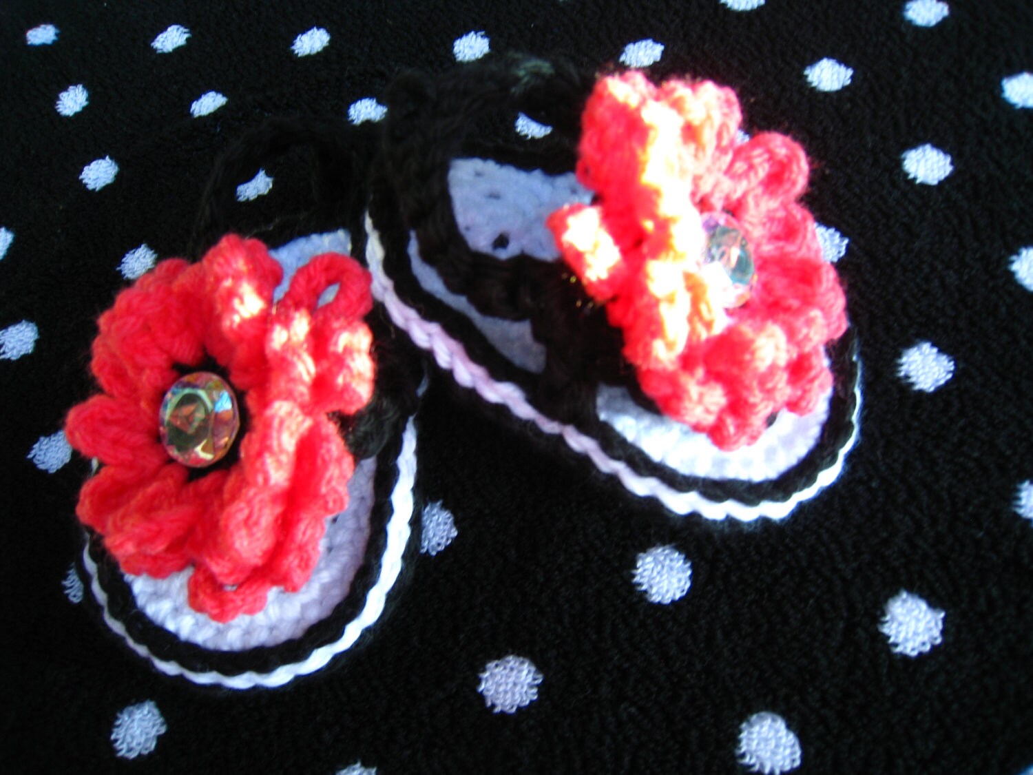 CROCHET PATTERN - Flip Flops, Baby Pattern, Baby Flip Flop, Black and ...