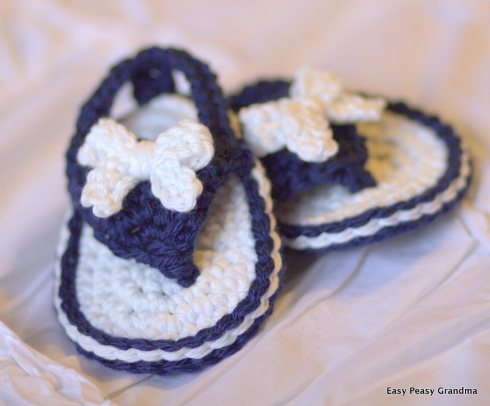 Crochet Pattern- Baby Flip Flop, Bow, Sandal, Beach, Baby Shoe, PDF ...