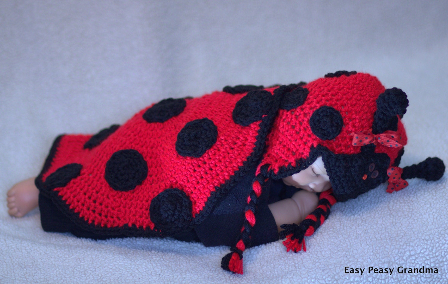 CROCHET PATTERN - Ladybug, Newborn, Baby, Photo, Prop, Blanket, PDF ...