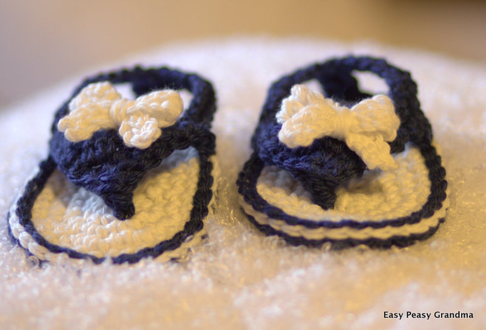 Crochet Pattern- Baby Flip Flop, Bow, Sandal, Beach, Baby Shoe, PDF ...