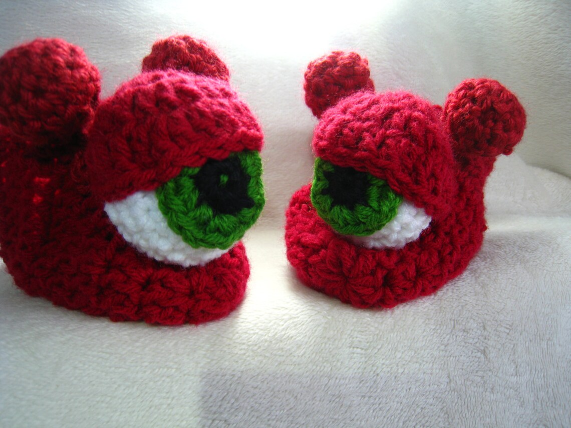 CROCHET PATTERN Slipper Shoe Cyclops Monster Slipper - Etsy