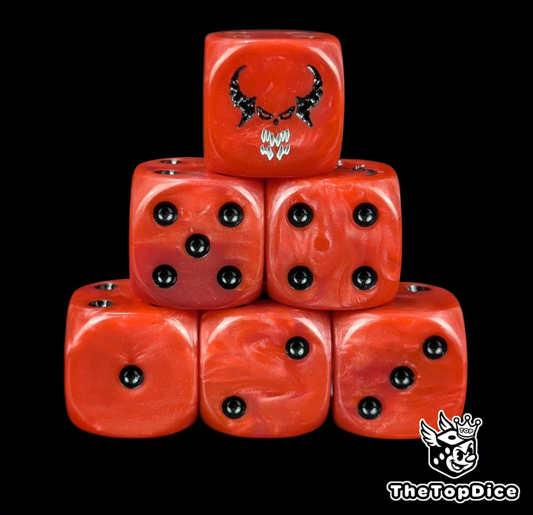 Blood Demon Dice Scarlet Demonic Rage D6 for Grimdark Sci-fi Miniatures ...