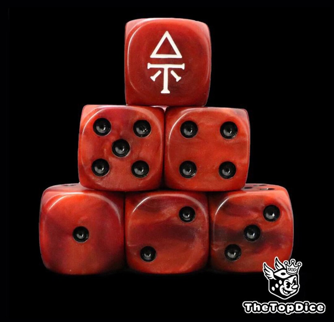 Red Resin D6 Dice, Crimson Elf Sigil, Grimdark Tabletop Battles - Etsy UK