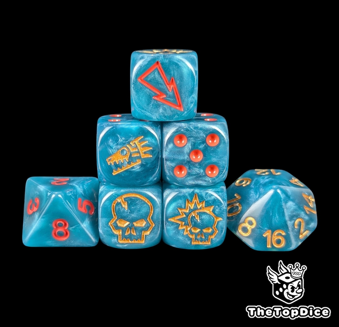 Lizard Rune Dice Set Fantasy Football Block Dice for Tabletop Games ...