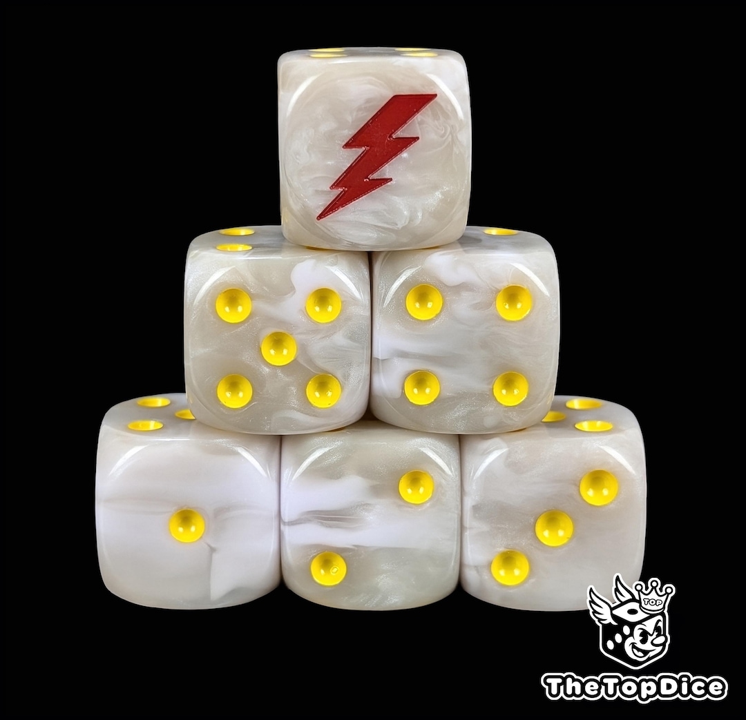 Storm Riders Dice White Resin D6 for Grimdark Wargames, Crimson ...
