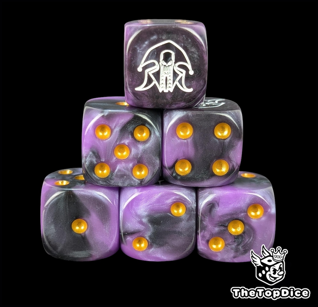 Void Jester Dice Black & Purple D6 for Grimdark Wargames, Eldritch ...