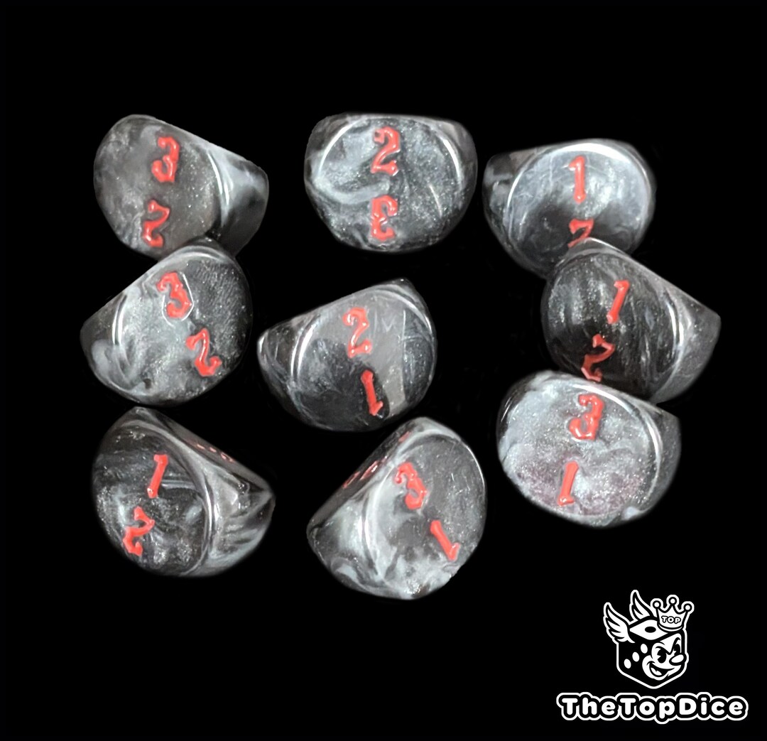 Black & Red D3 Dice Three Sided Dice for Wargames, TTRPG, Tabletop ...