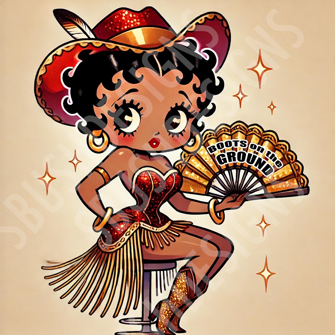 Black Betty Boop Boots on the Ground With Clack Fan 2 Digital Files ...