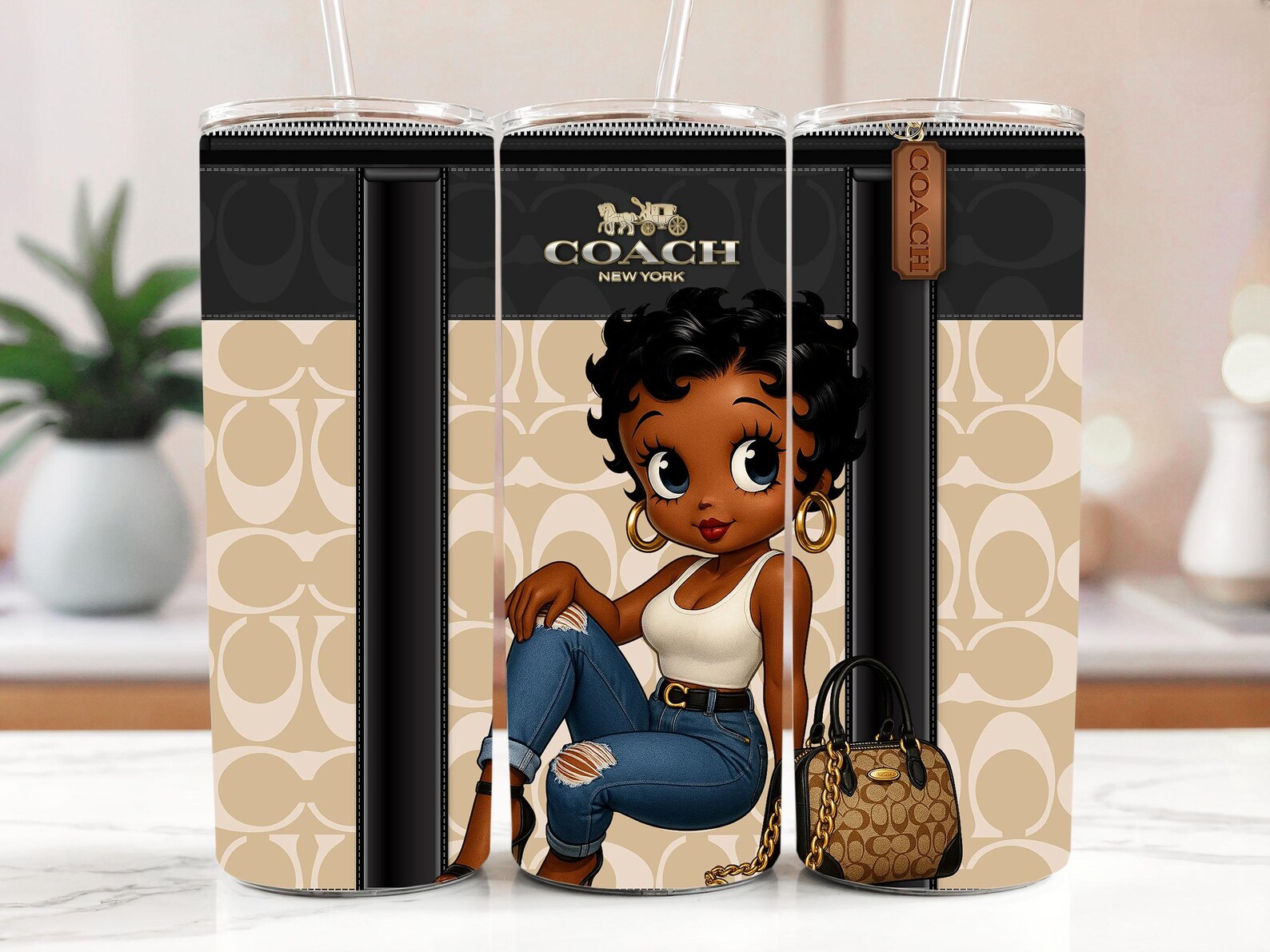 4 Stylish Betty Boop Coach Tumbler Wrap PNG High Resolution Files ...