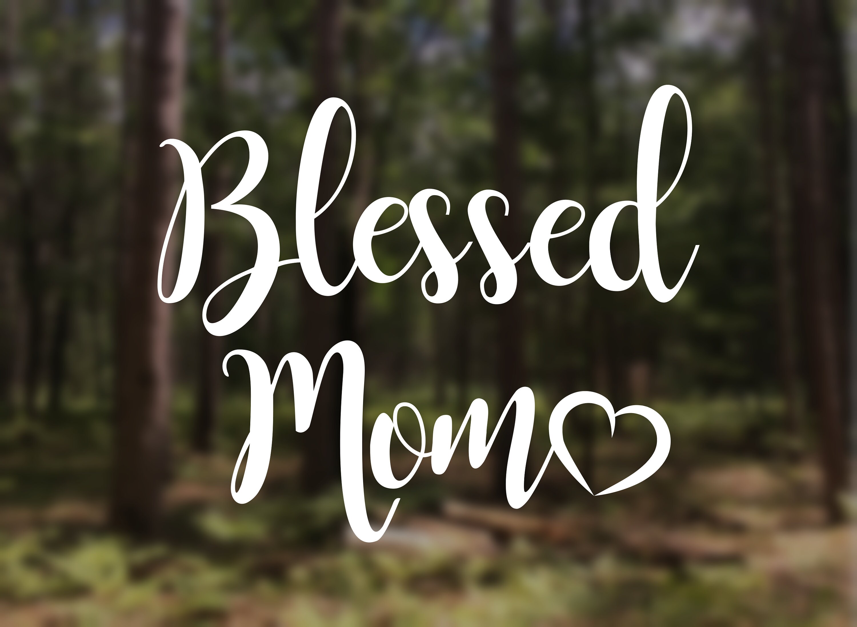 Blessed Mom with Heart Vinyl Decal Mom Gift Mothers Day | Etsy