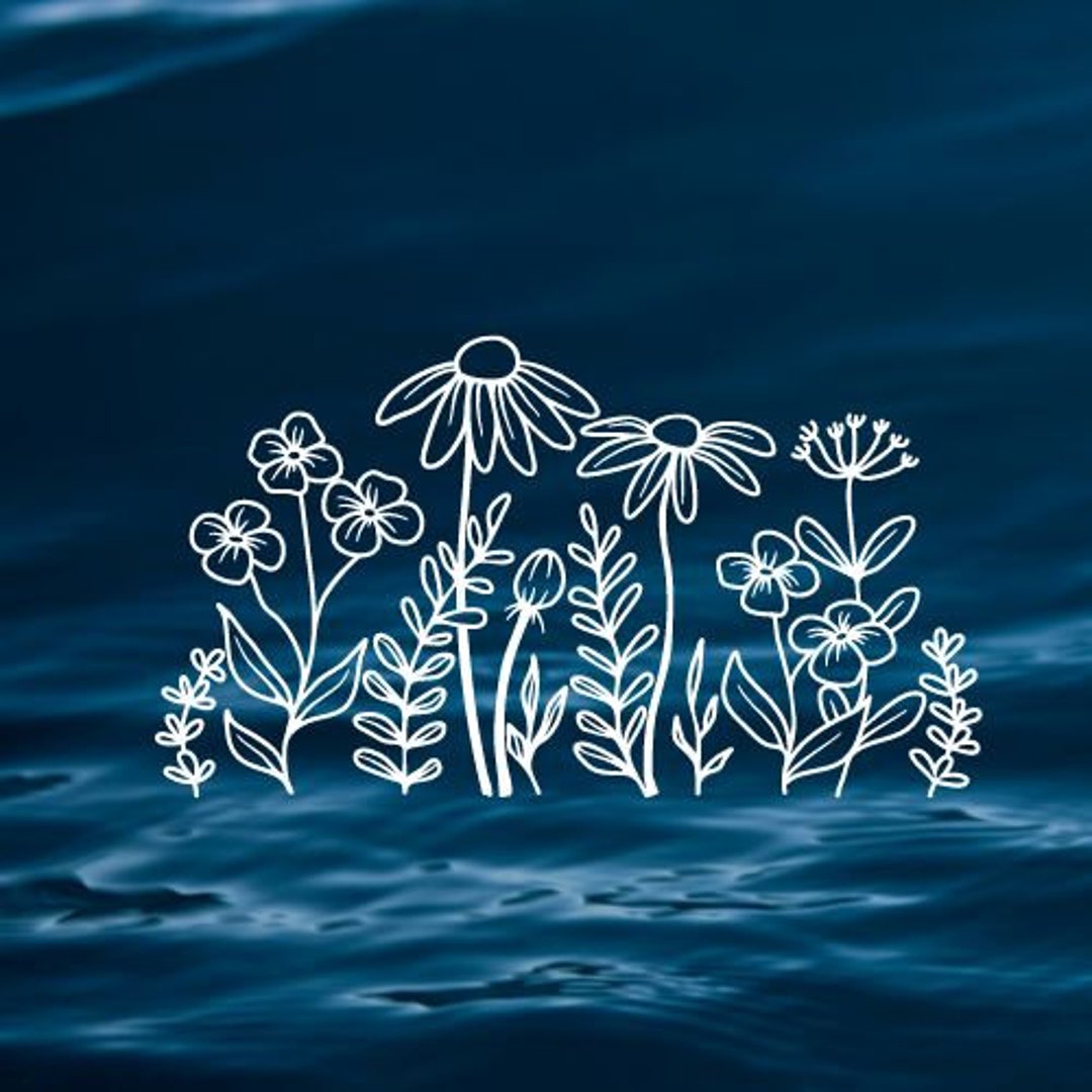 Wildflower Decal, Boho Wildflower Decal, Wildflower Car Window Decal ...