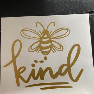 Bee Kind Car Bumper Vinyl Decal or Sticker, Be Kind Car Decal or ...