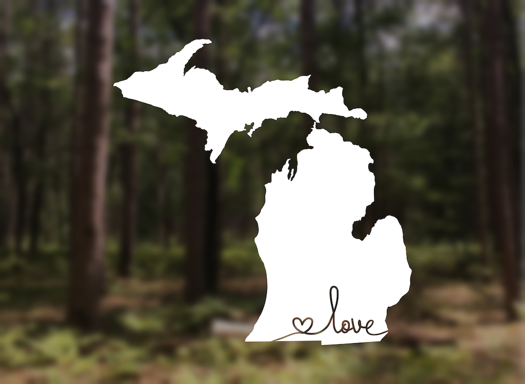 Michigan Love Vinyl Decal Car iPad Tumbler Laptop Water Bottle - Etsy