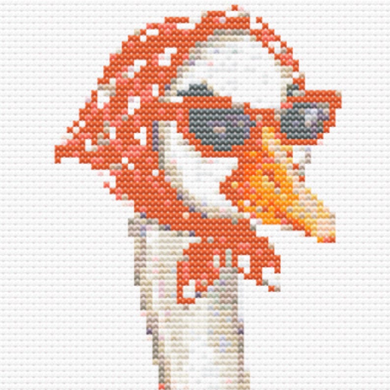 Fancy Goose Cross Stitch Pattern, Goose With Cocktail Counted Cross ...